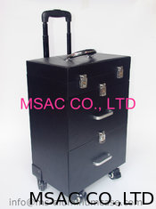 China professional makeup trolley case beauty cosmetics bags pu makeup case with wheels supplier